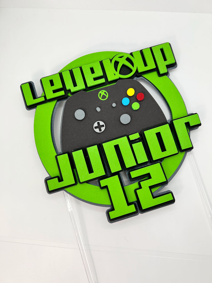 Gamer cake topper/level up cake topper – Ginaspapermountain
