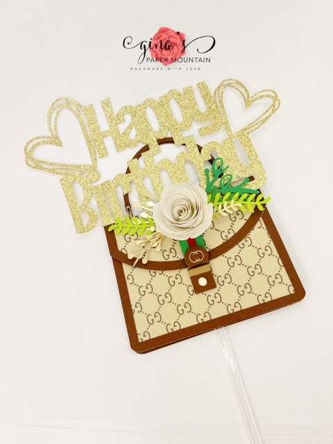 Designer Handbag Birthday cake topper – Ginaspapermountain